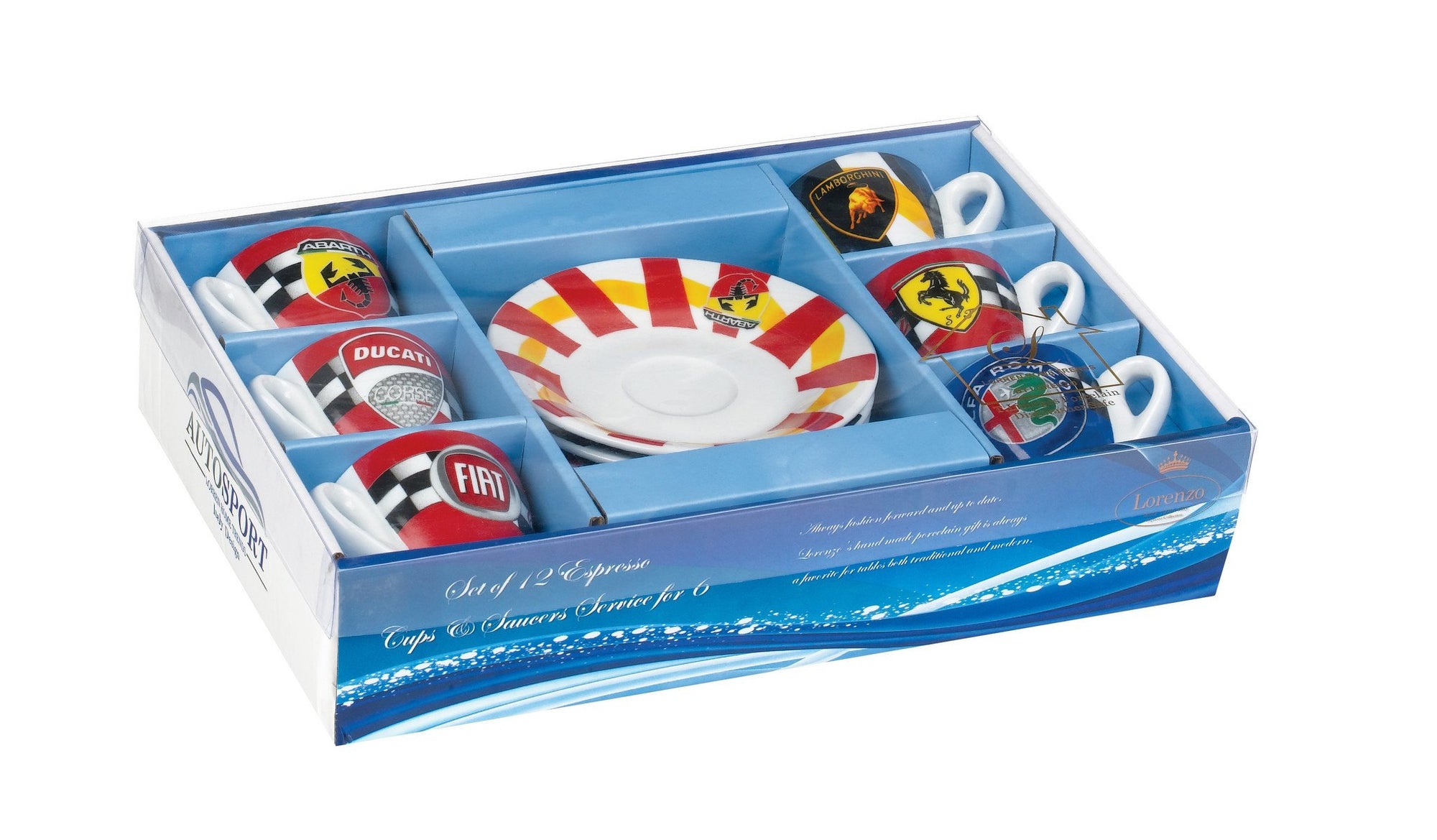 Auto Sport Espresso Cups--set of 6 cups and saucers - Espresso Machine ...